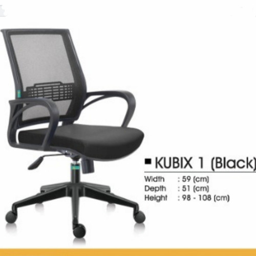 Kursi Decco Kubix 1 Black - Kursi Kantor